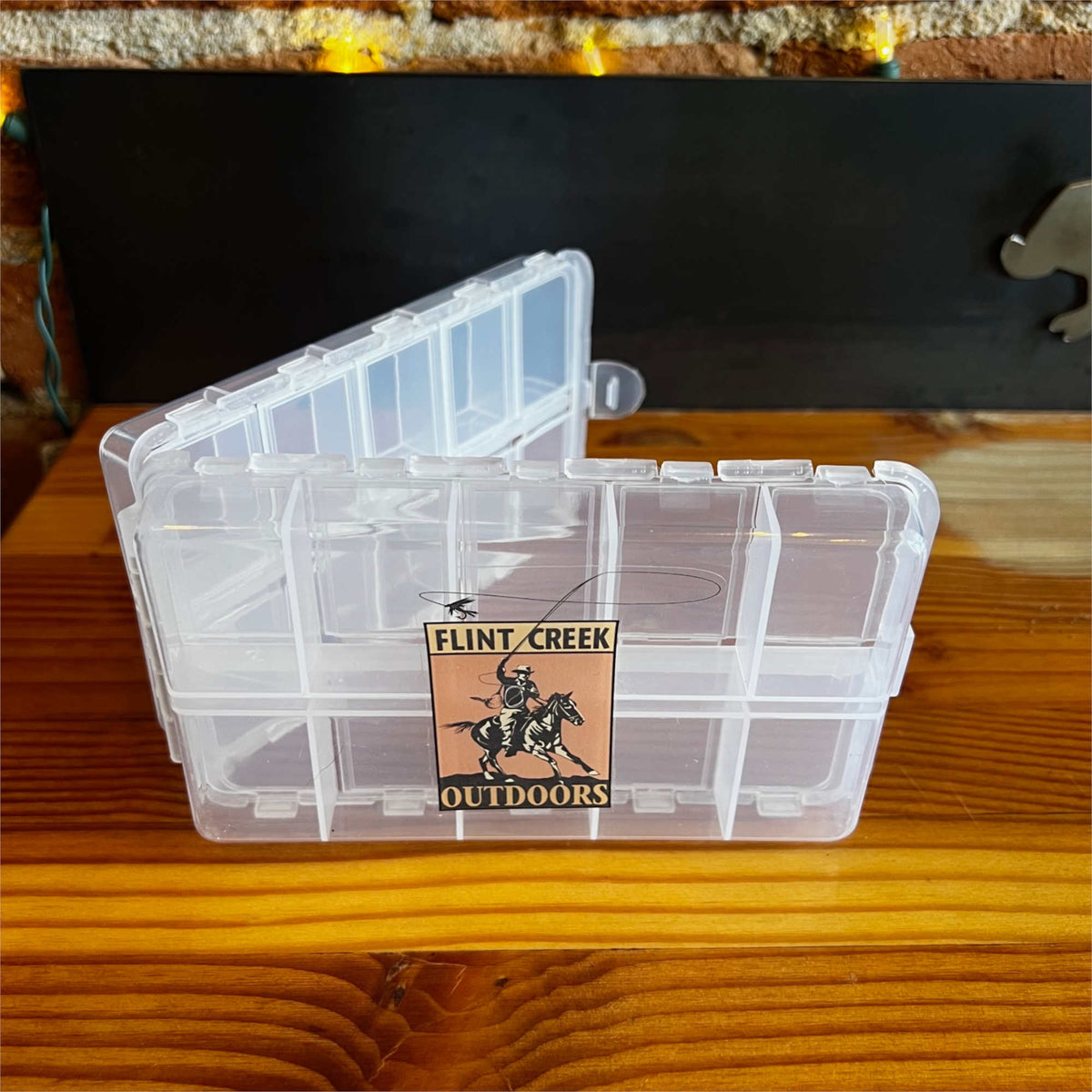 20 Compartment Clear Fly Box with FCO Logo– Flint Creek Outdoors